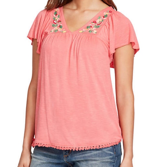 Tops | Nwt Lola Slub Jersey Top Coral | Poshmark